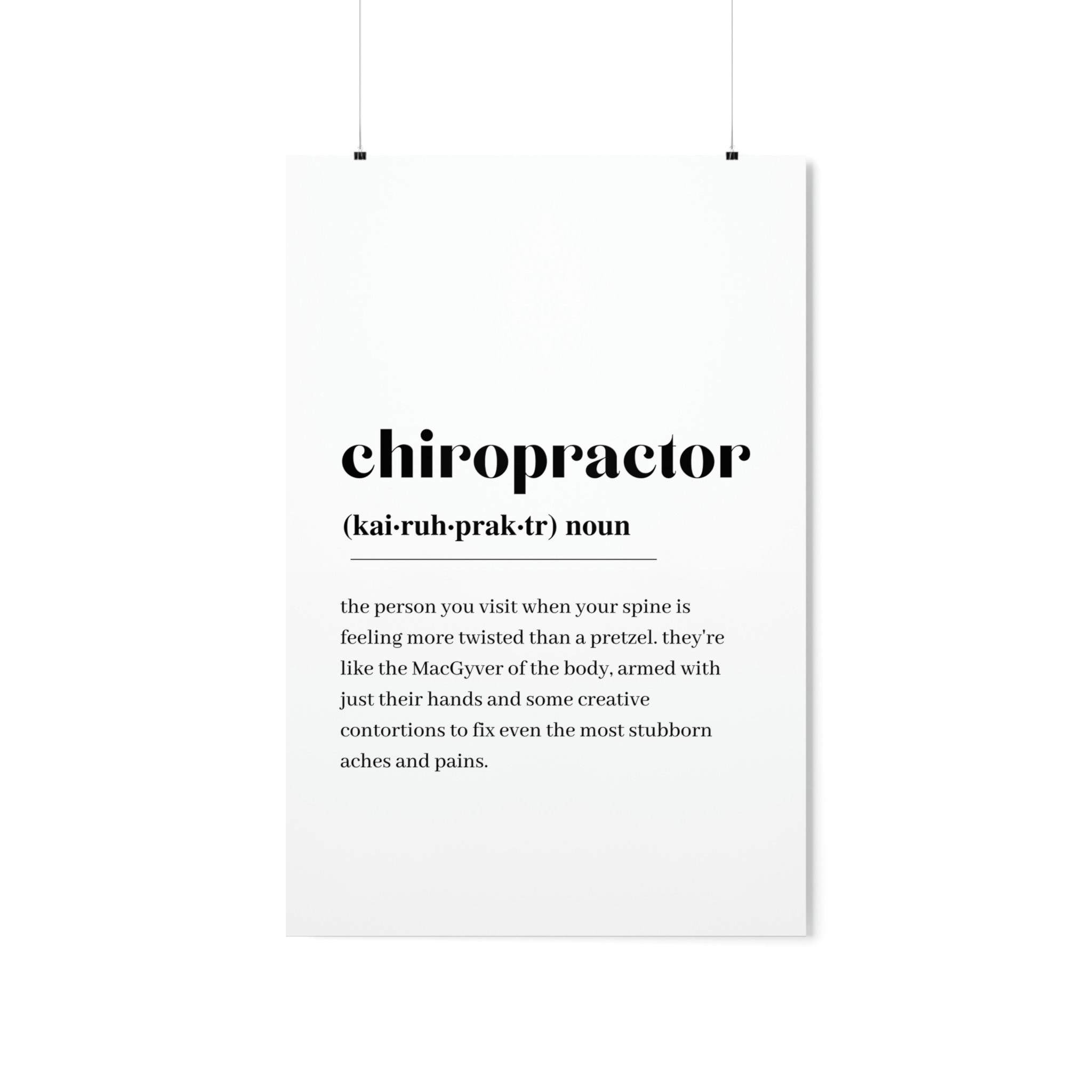 Chiropractor Definition Print, Wall Art Print, Quote Print, Definition ...
