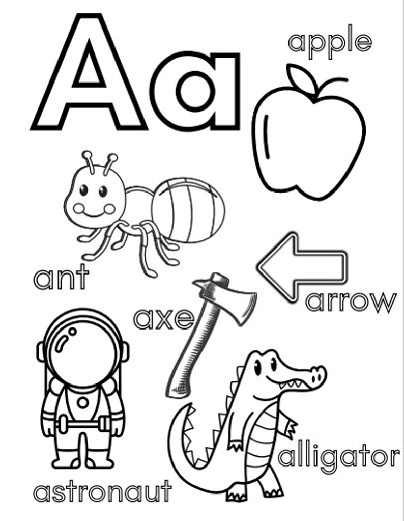 ABC Coloring Pages for Kids Alphabet Coloring and Learning Fun Gift for ...