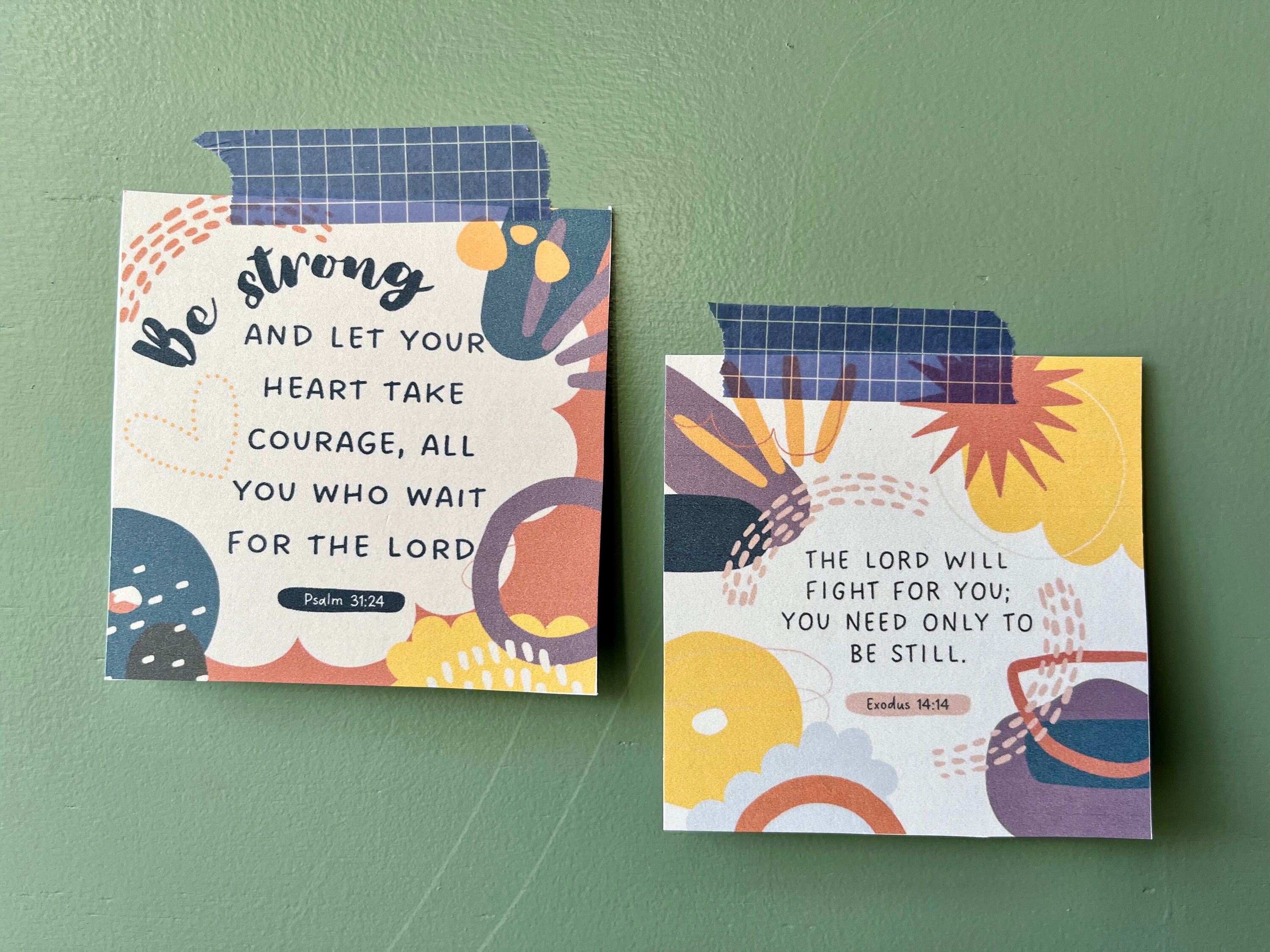 Printable Scripture Bible Verse Cards for Courage, Motivational Memory ...