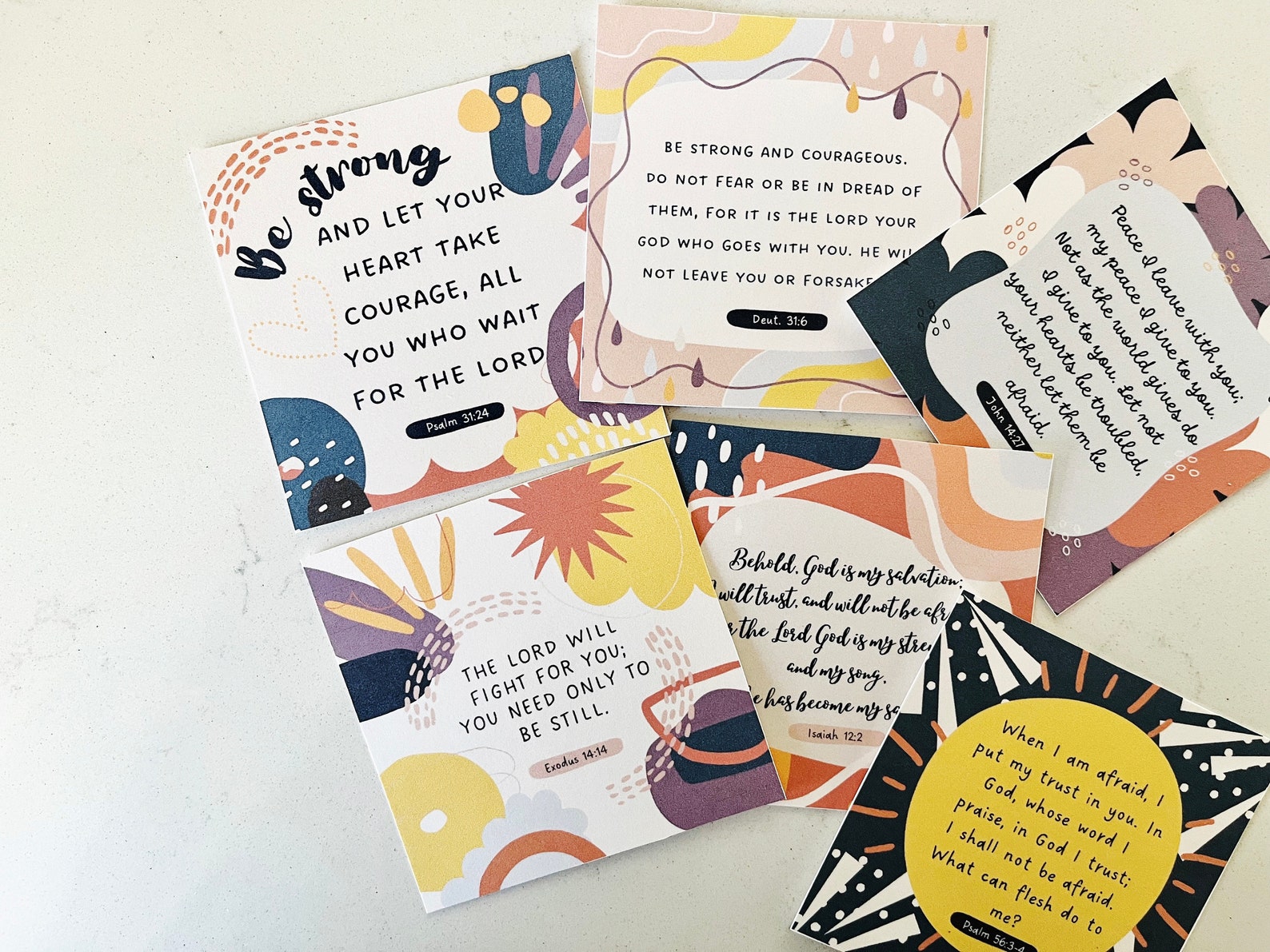 Printable Scripture Bible Verse Cards for Courage, Motivational Memory ...