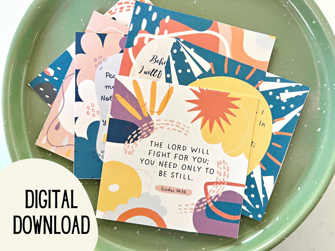 Printable Scripture Bible Verse Cards for Courage, Motivational Memory ...