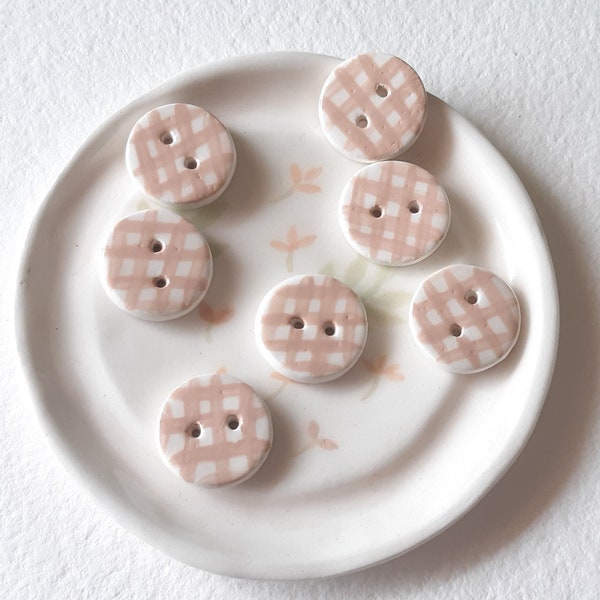 Pink Ceramic Buttons - Etsy