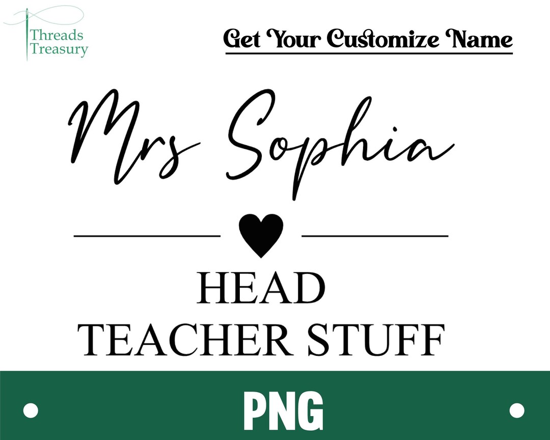 Custom Teacher Name Design, Back to School Teacher Png, Back to School ...