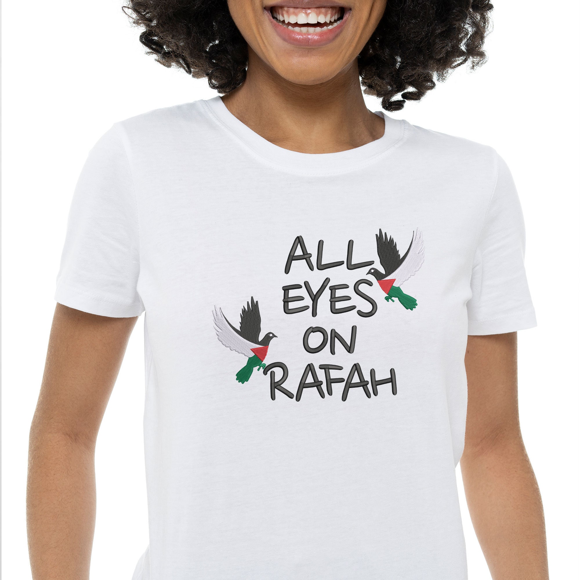 All Eyes on Rafah Design, Palestine Flag Dove Machine Embroidery ...