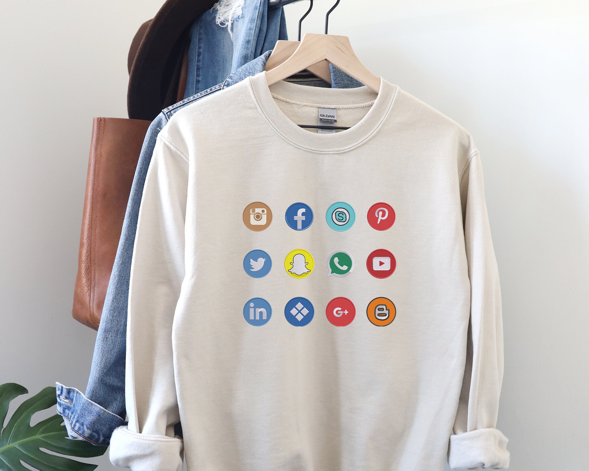 Social Media Icons Embroidery Bundle, Machine Embroidery Social Media ...