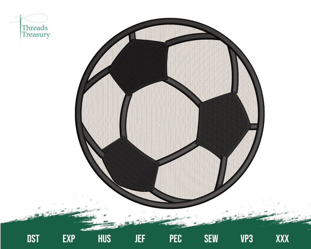 Embroidered Soccer Ball Design, Soccer Ball Filled Stitch, Mini Soccer ...