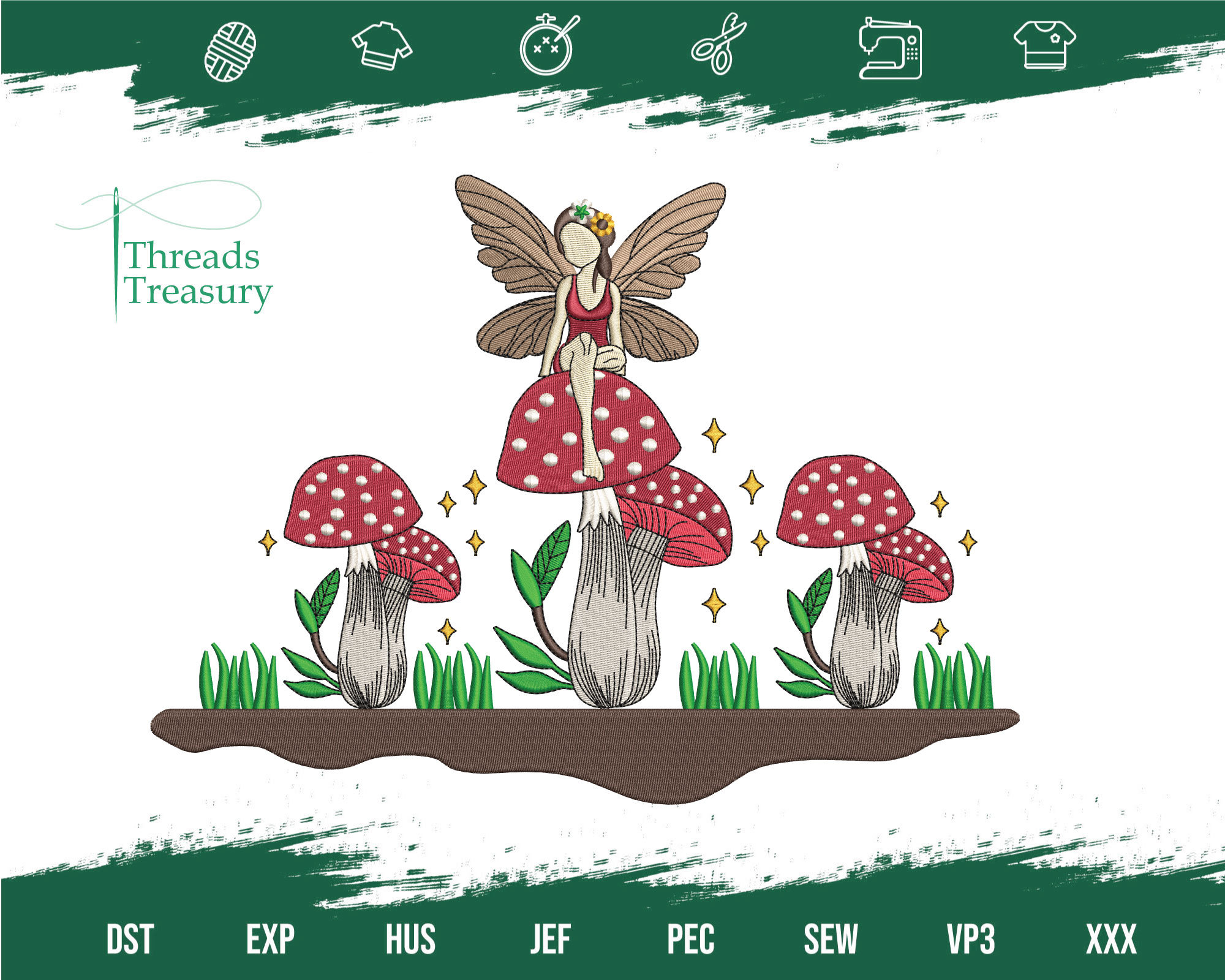 Fairy Machine Embroidery Design, Magical Fairy Embroidery Pattern ...