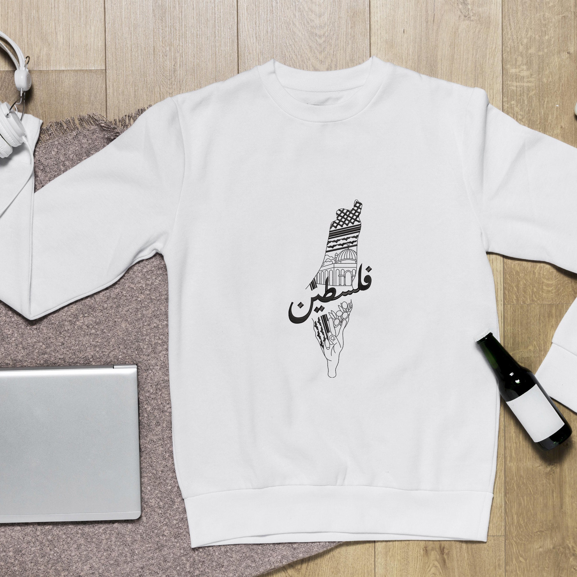 Beautiful Map Embroidery Pattern, Free Palestine Machine Embroidery ...