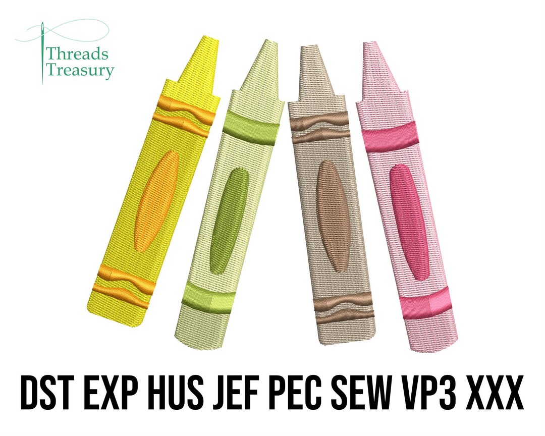 Mini Crayons Embroidery Design, Vintage Crayons Machine Embroidery ...