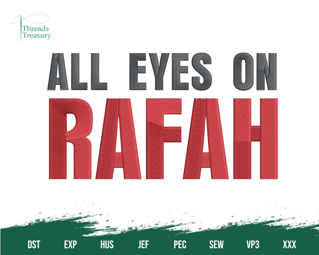 All Eyes on Rafah Machine Embroidery, Simple Alphabets Embroidery ...