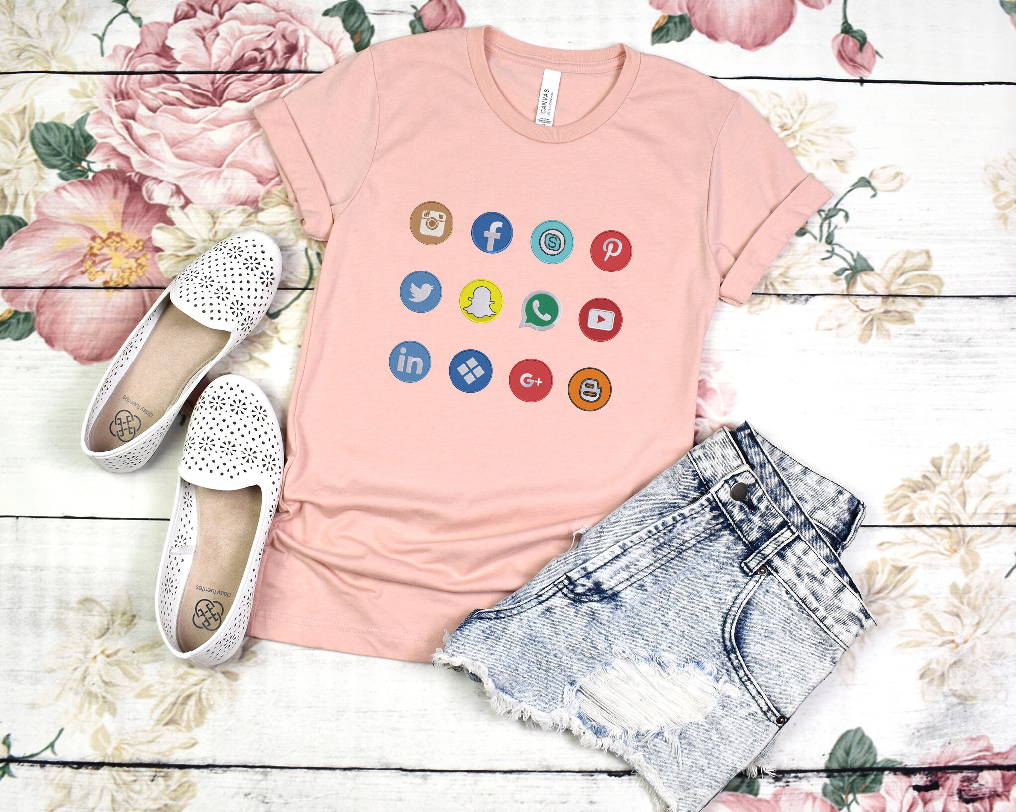 Social Media Icons Embroidery Bundle, Machine Embroidery Social Media ...