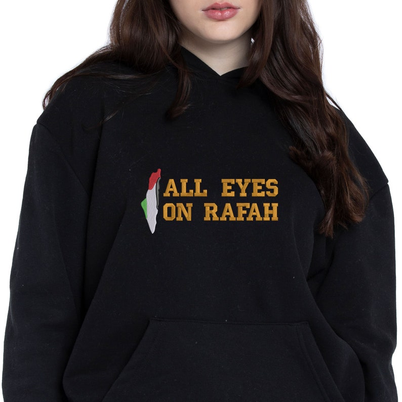 Embroidered All Eyes on Rafah Design, Palestine Flag Map Embroidery ...