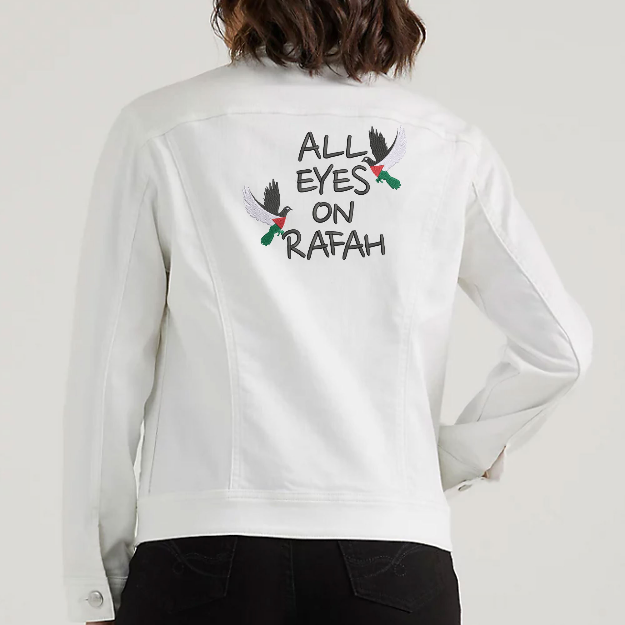 All Eyes on Rafah Design, Palestine Flag Dove Machine Embroidery ...