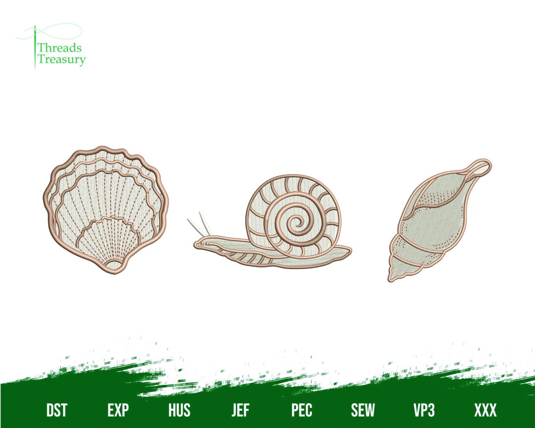 Seashells Machine Embroidery Design, Beach Lover Designs, Nature ...