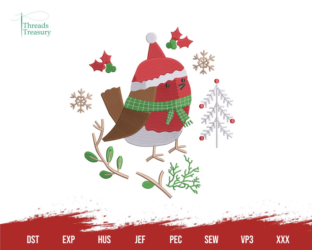 Cheeky Little Robin Embroidery Patterns, Christmas Rufus Robin ...