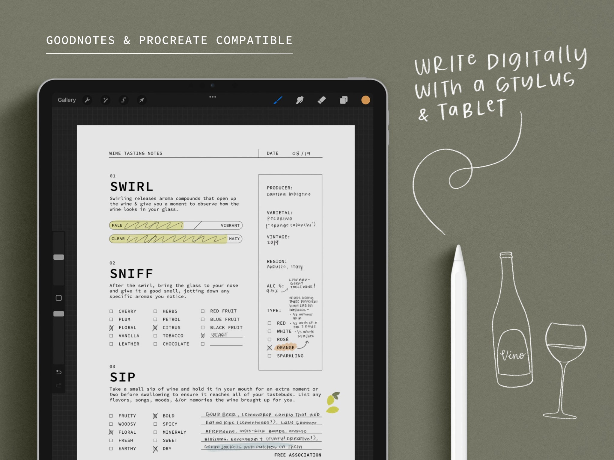 Wine Tasting Notes Printable, Minimalist Wine Tasting Log, Printable ...