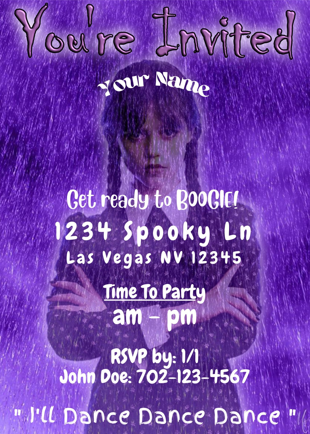 Digital, Editable, Wednesday Theme Party, Celebration, Birthday ...