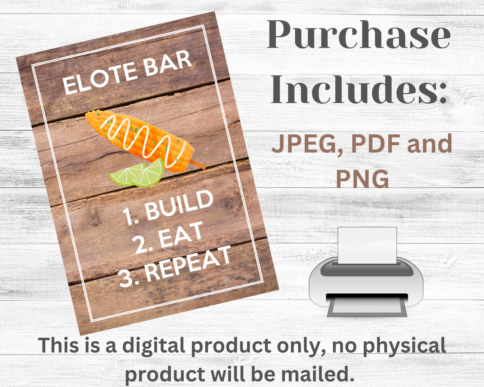 Printable Elote Bar Sign - Etsy