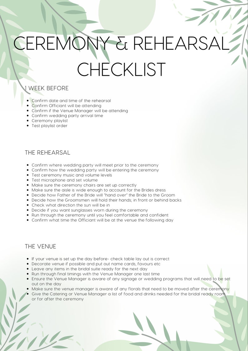 Tropical- Wedding Checklist Package - Etsy