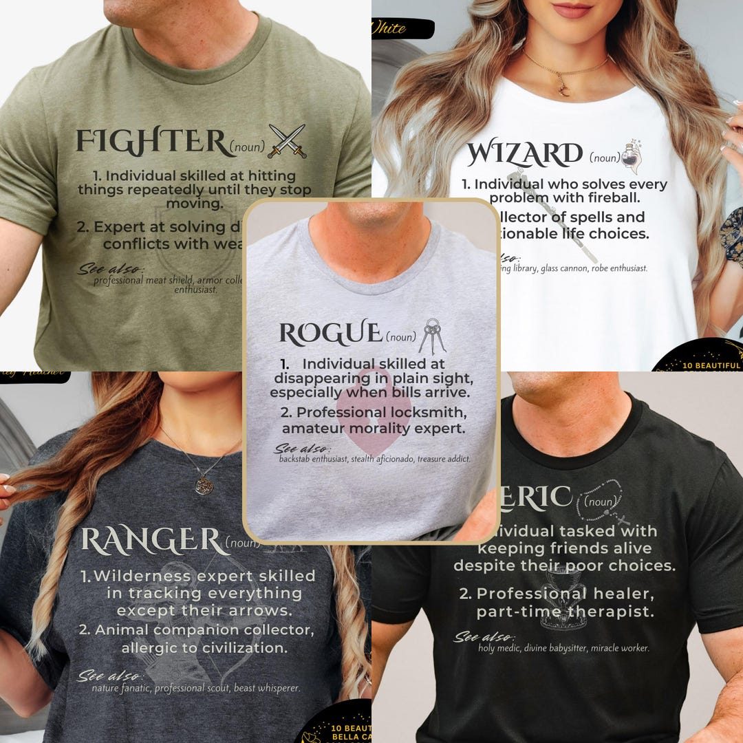 Fantasy RPG Class Definition Shirt, Funny Tabletop Gamer Gift, Fantasy ...