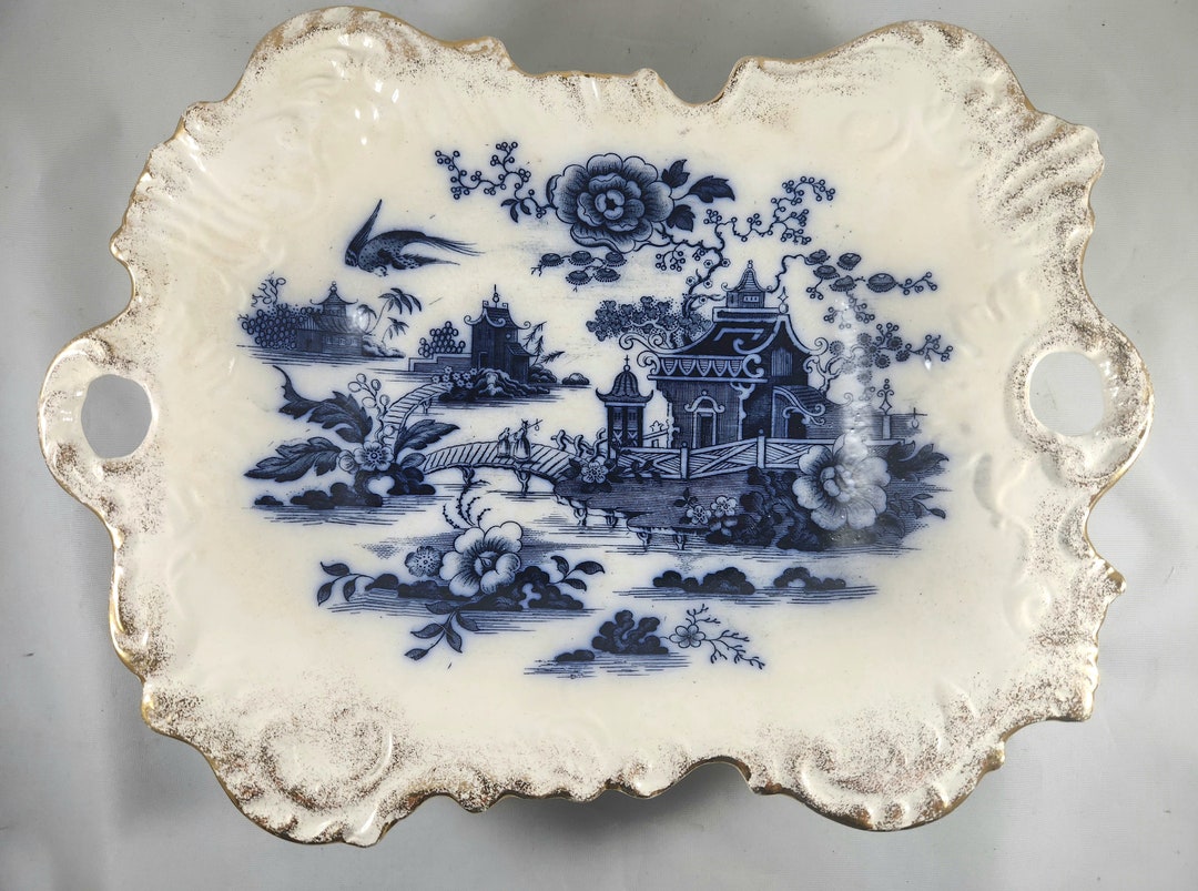 Vintage Original T. Rathbone & Co. T. Pottery Burmese Centerpiece Tray ...