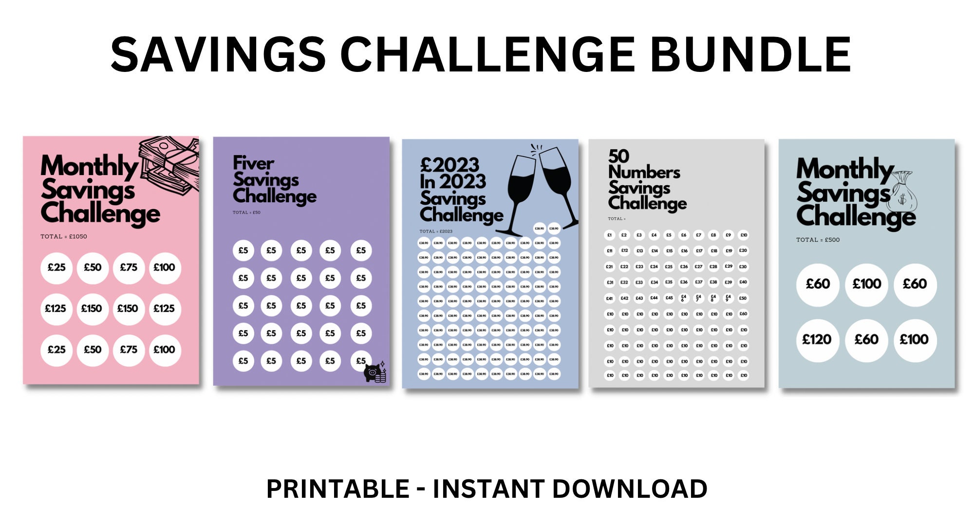 Money Savings Challenge Bundle - Etsy