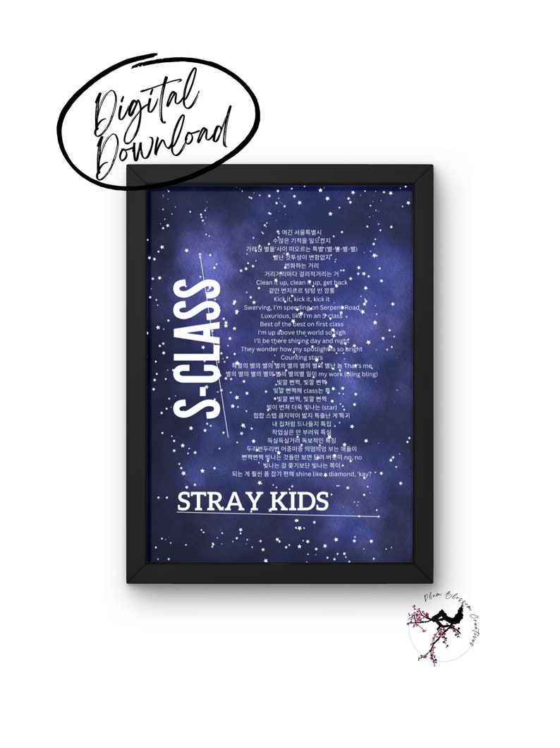 STRAY KIDS | S-class Lyrics Poster | Kpop Room Decor - Etsy