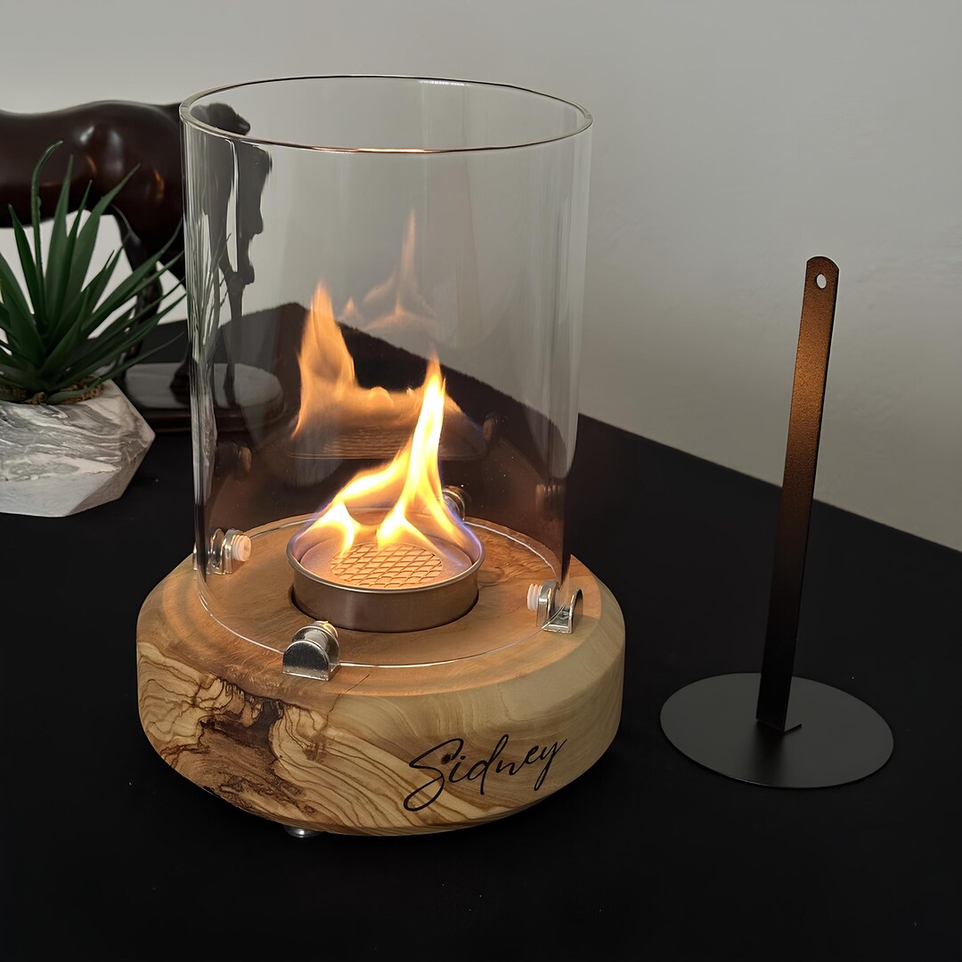 Personalized Wooden Tabletop Fireplace Custom Portable Fireplace ...