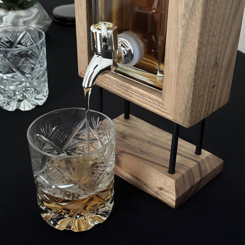 Personalized Alcohol Dispenser - Engraved Whiskey Decanter - Wooden ...