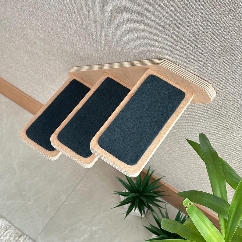 Wooden Cat Wall Ladders - Cat Wall Shelves - Wall Steps for Cats - Wall ...