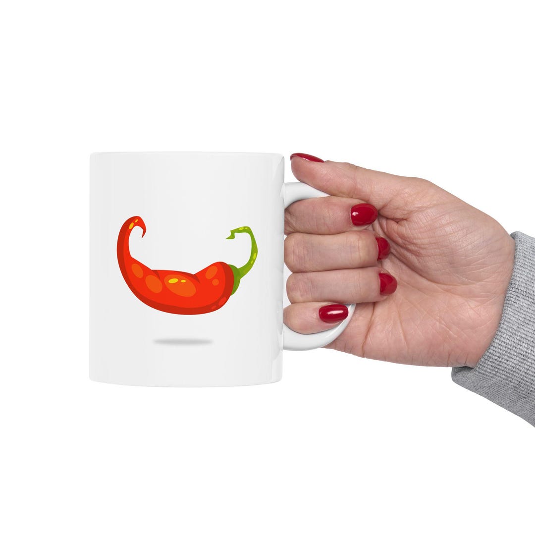 Red Chili Pepper Mug: Ceramic Coffee Cup, Spicy Foodie Gift - Etsy
