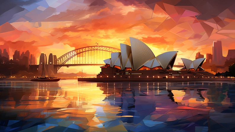 Sydney Opera House Sunrise | AI Art Image | Australian Landmark ...