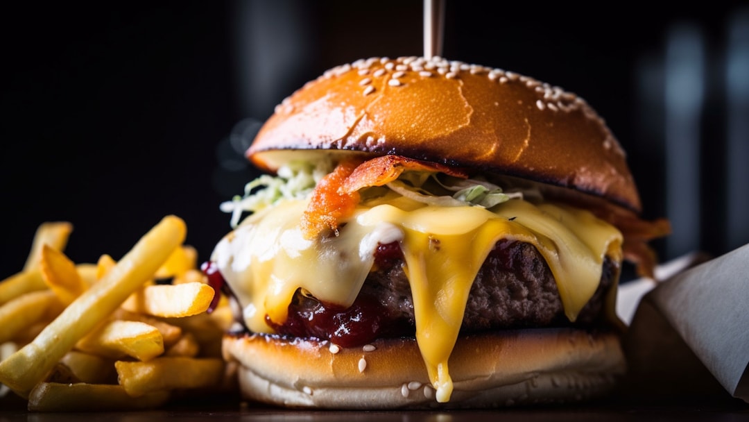 Indulgent Burger & Fries AI Art Experience | Kitchen Wall Decor ...