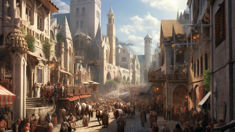 Medieval City | AI Art Image | Medieval Cityscape | Castles | 16:9 and ...