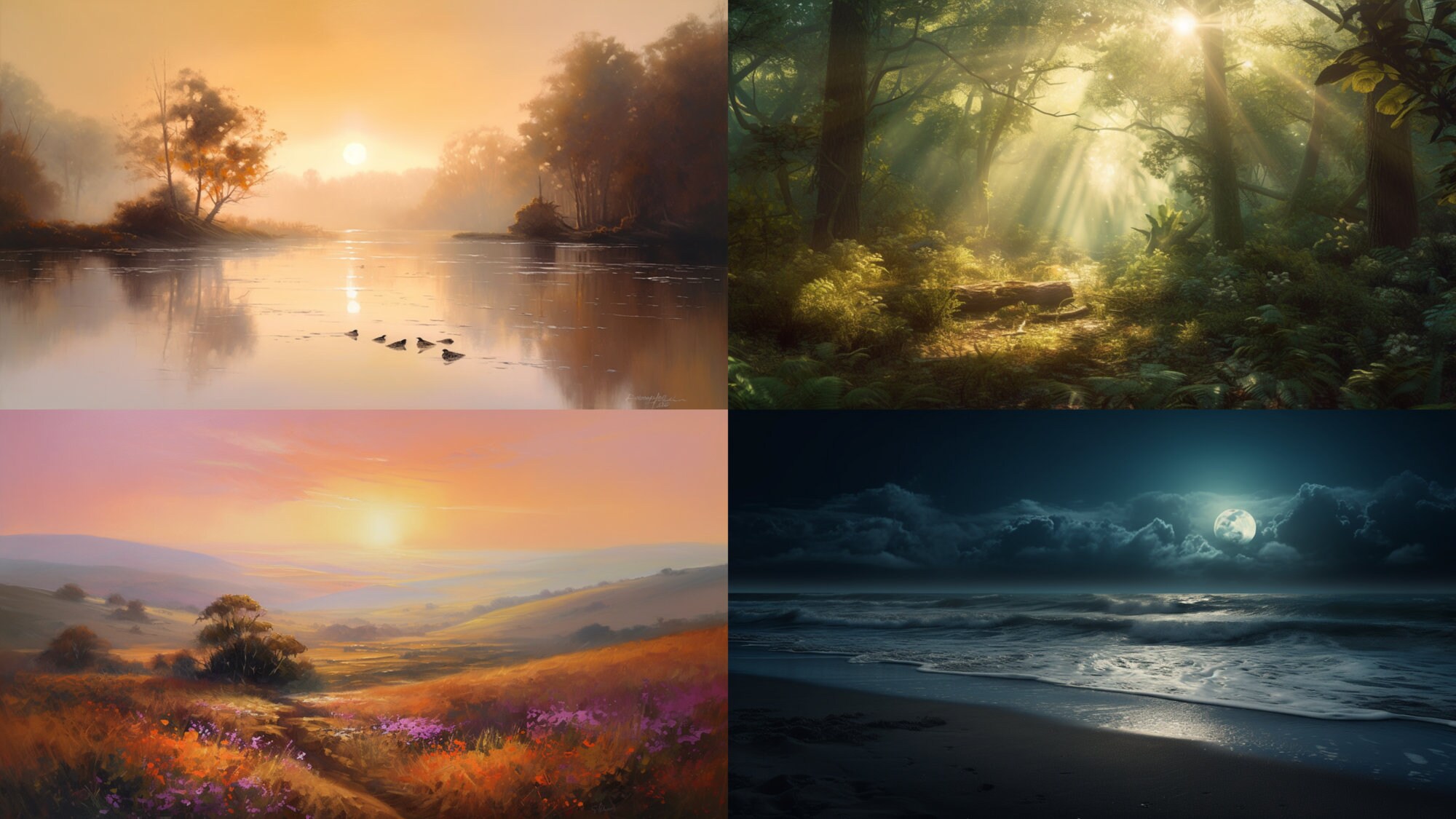 Suns Journey Captured | AI Art Image | Dawn Noon Dusk Midnight ...
