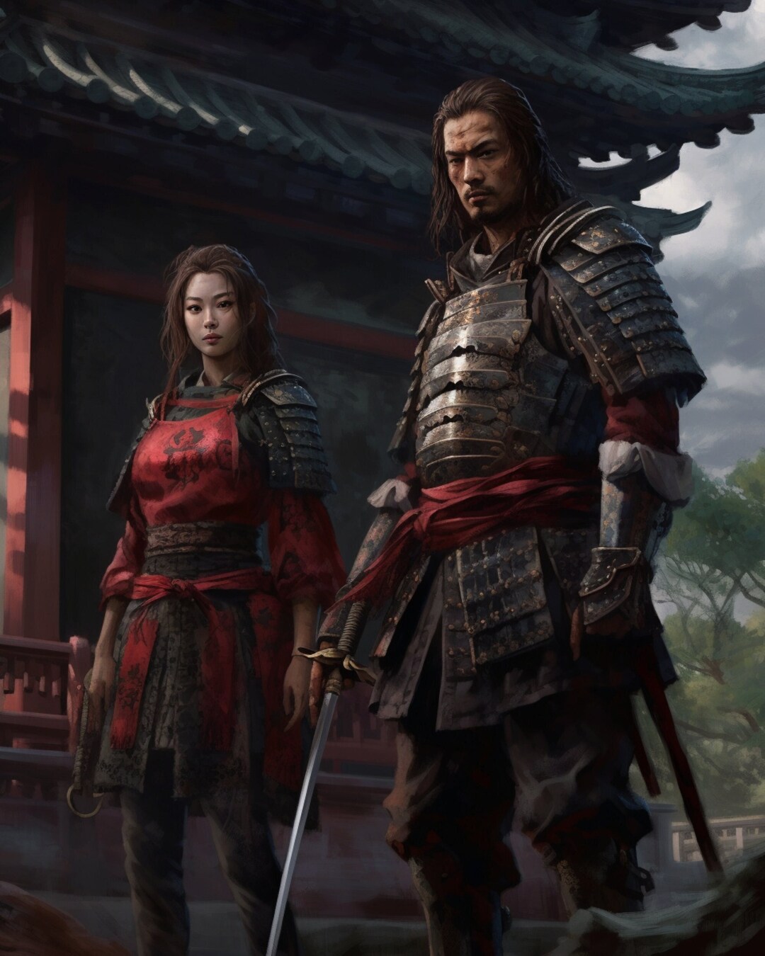 Samurai Patrol Castle | AI Art Image | Edo Period | Samurai | Grand ...