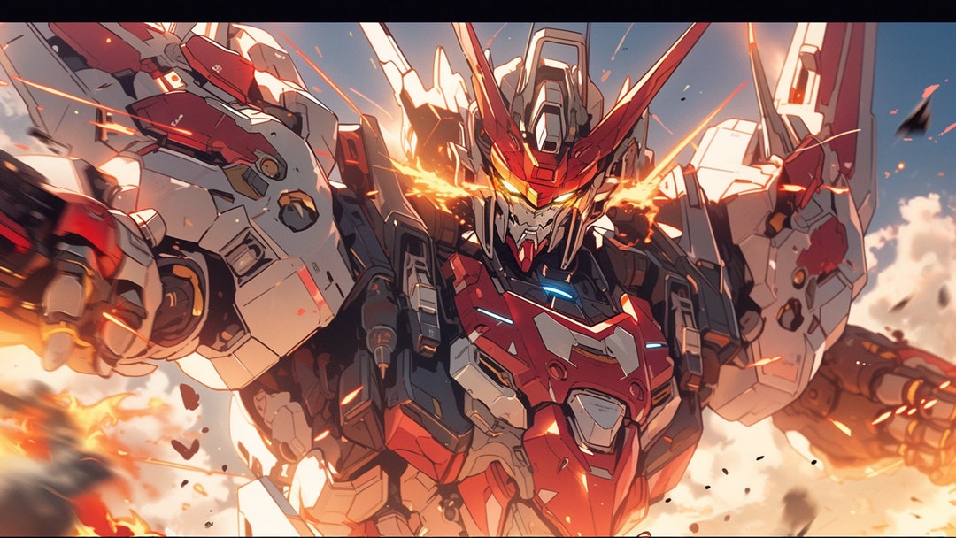 Mech in Combat Anime-style AI Art Image Giant Robot Battle Dynamic ...