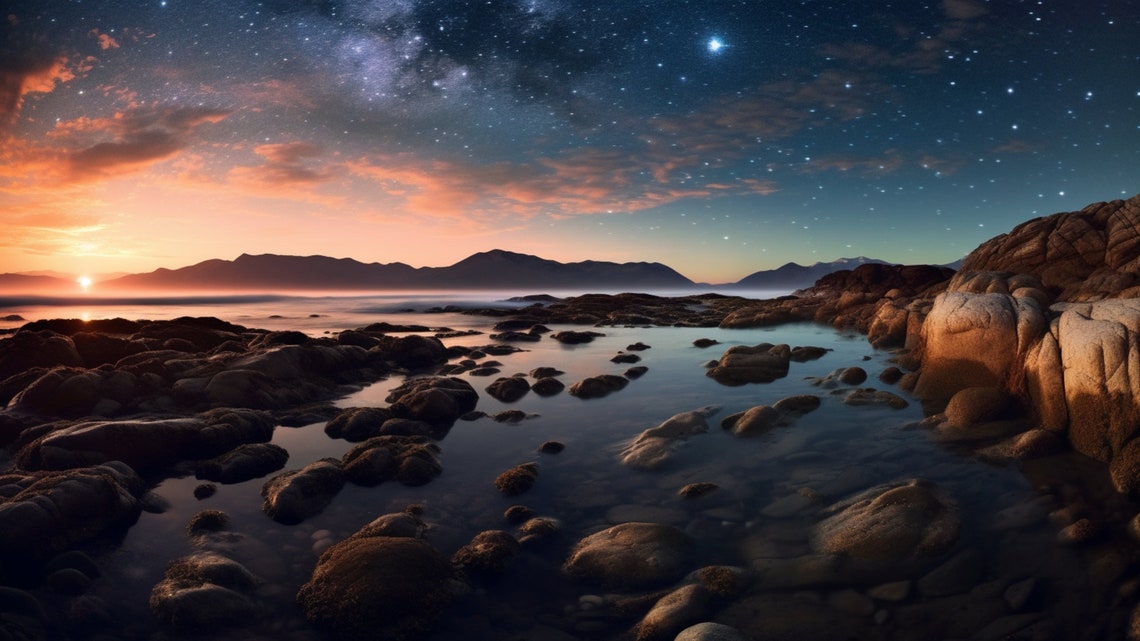 Coastal Nightfall | AI Art Image | Long Exposure | Night Photography ...