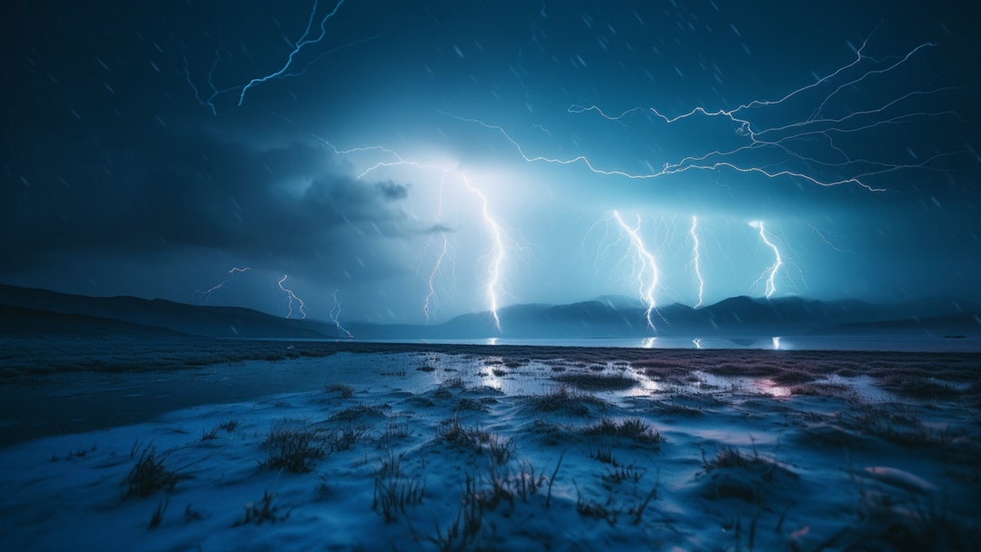 Beach Lightning | AI Art | Severe Lightning Storm | Electric Bolts ...
