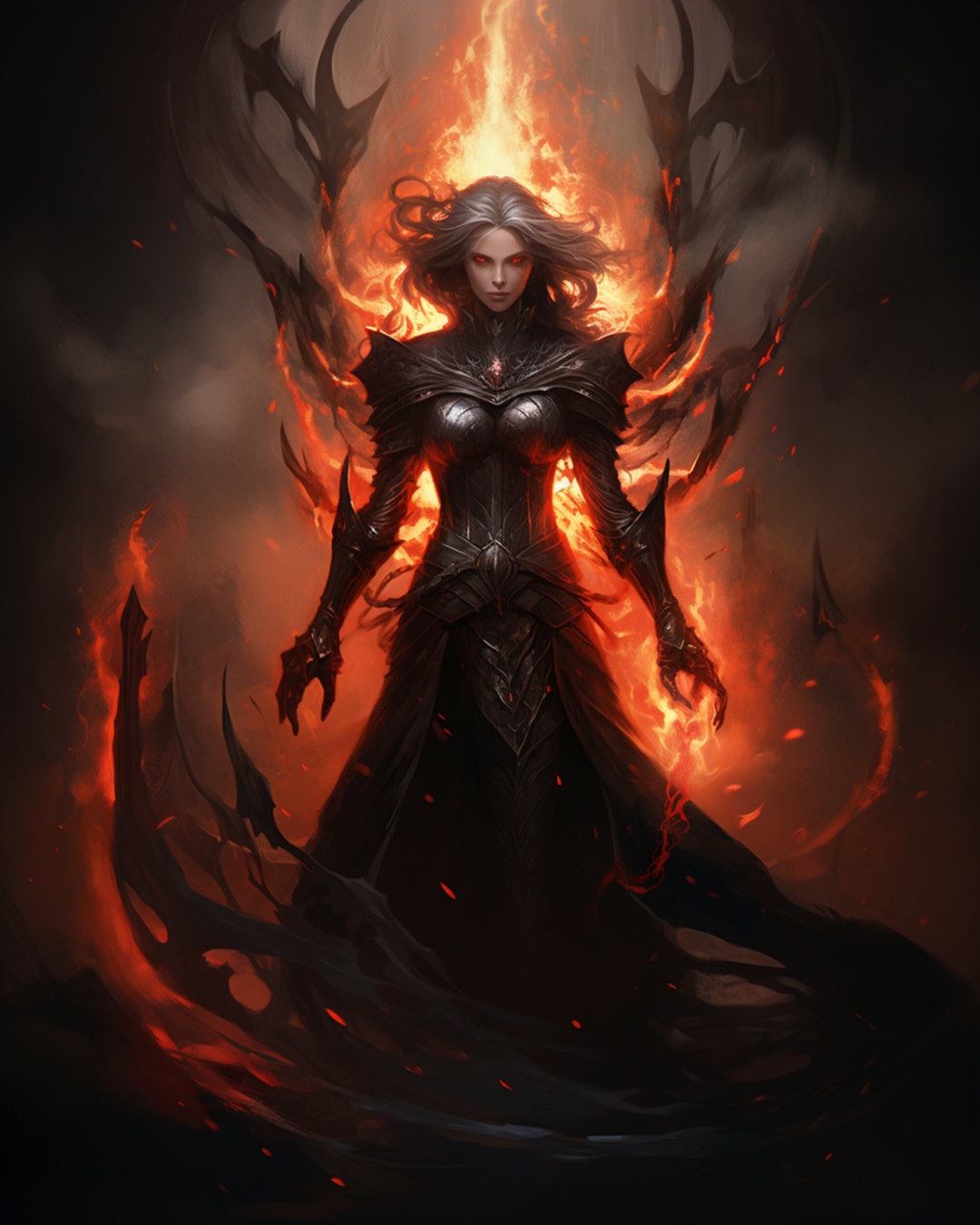 Demonic Sorceress | AI Art Image | 4:5 Aspect Ratio | Magical Power ...