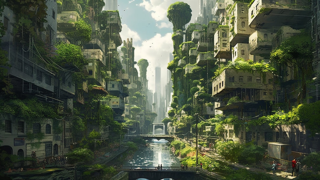 Nature Reclaims City AI Image Post-technologic World - Etsy