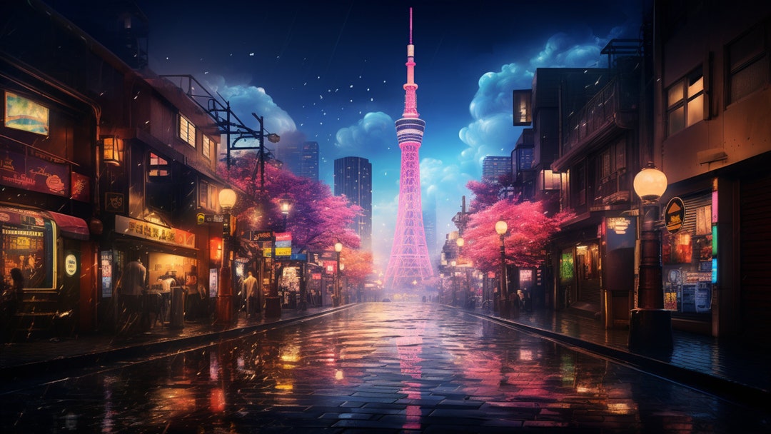 Tokyo at Night | Neon Lights | Skytree Highlight | AI Art Image ...