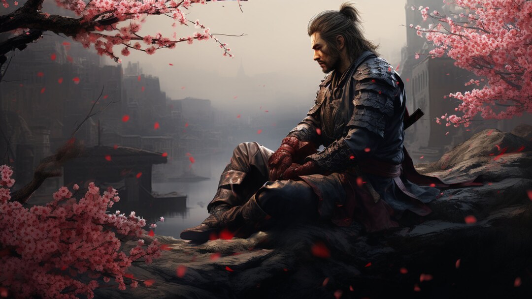 Contemplative Ronin | AI Art Image | Samurai Warrior | Sakura ...