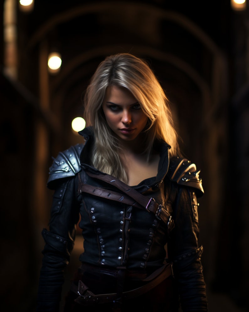 Female Rogue Ai-generated Image Medieval Alley Scene Cunning Expression ...