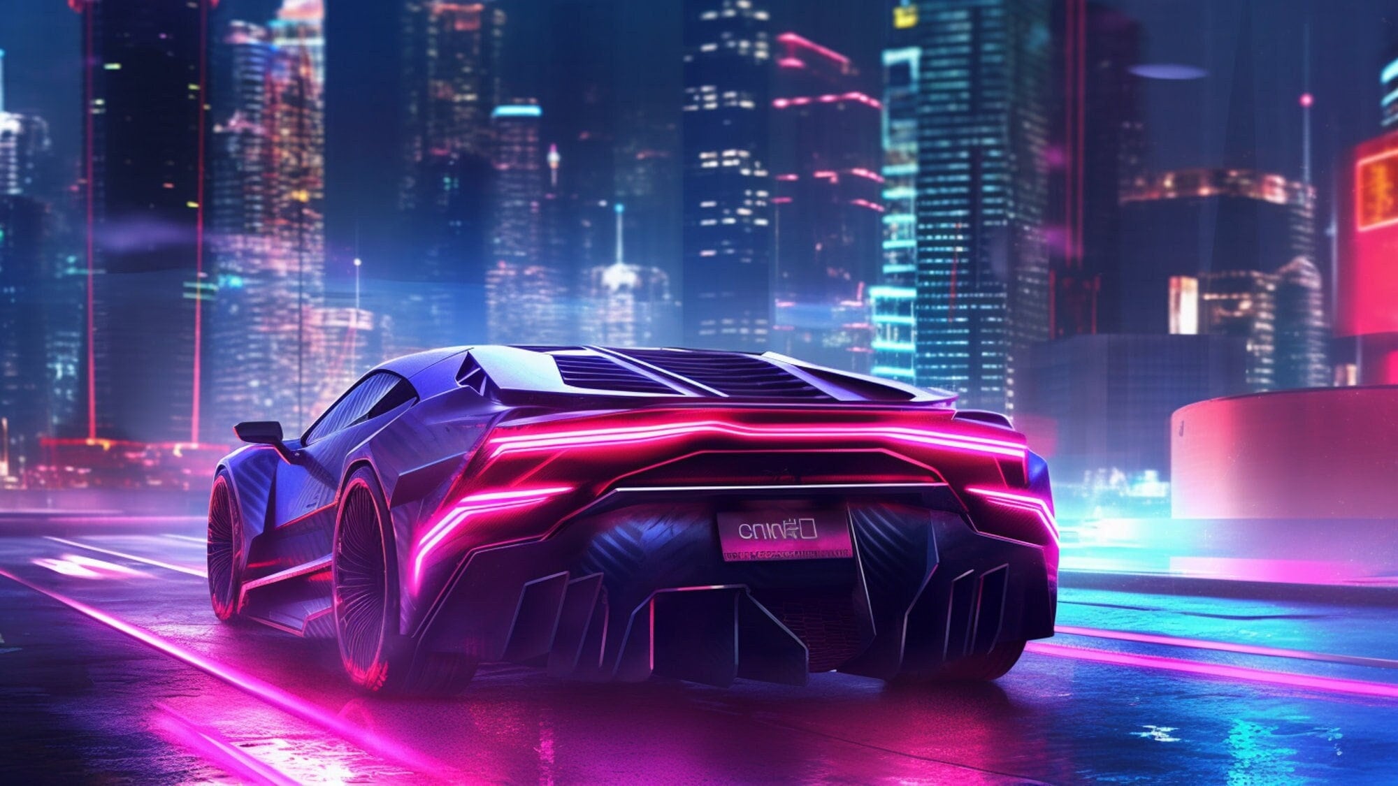 Magenta and Violet Supercar | Cutting-edge Design | AI Generated Image ...