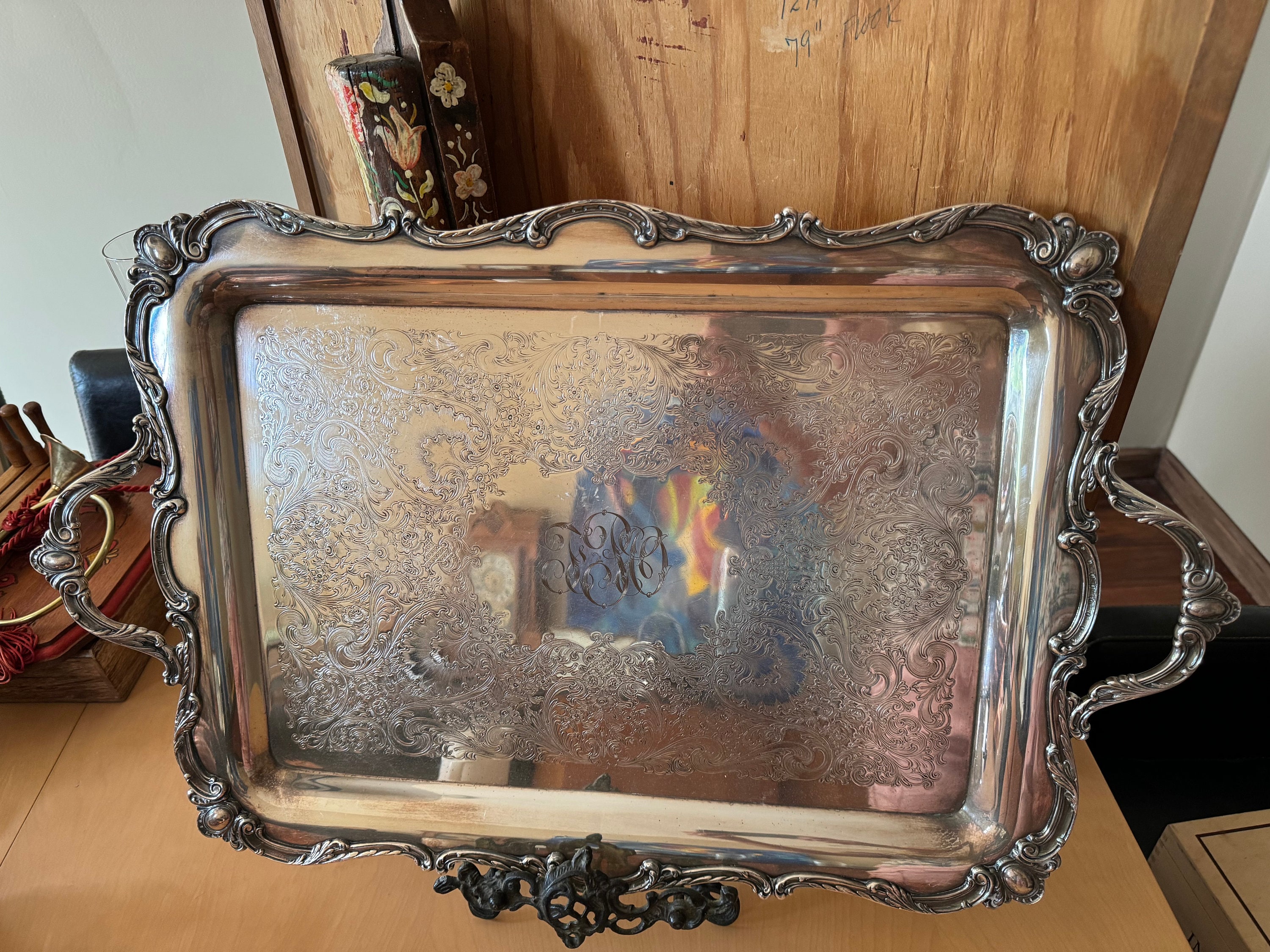 Silver Service Vintage Butlers Tray - Etsy