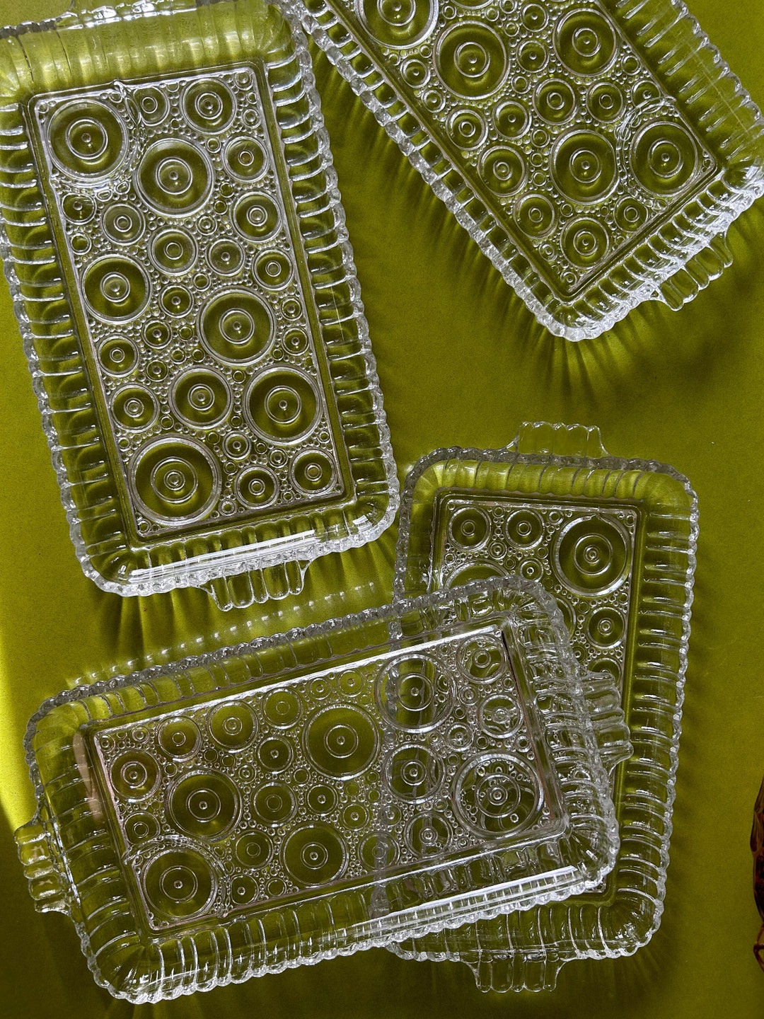 Anchor Hocking Vintage Sandwich Plates. Set of 4 - Etsy