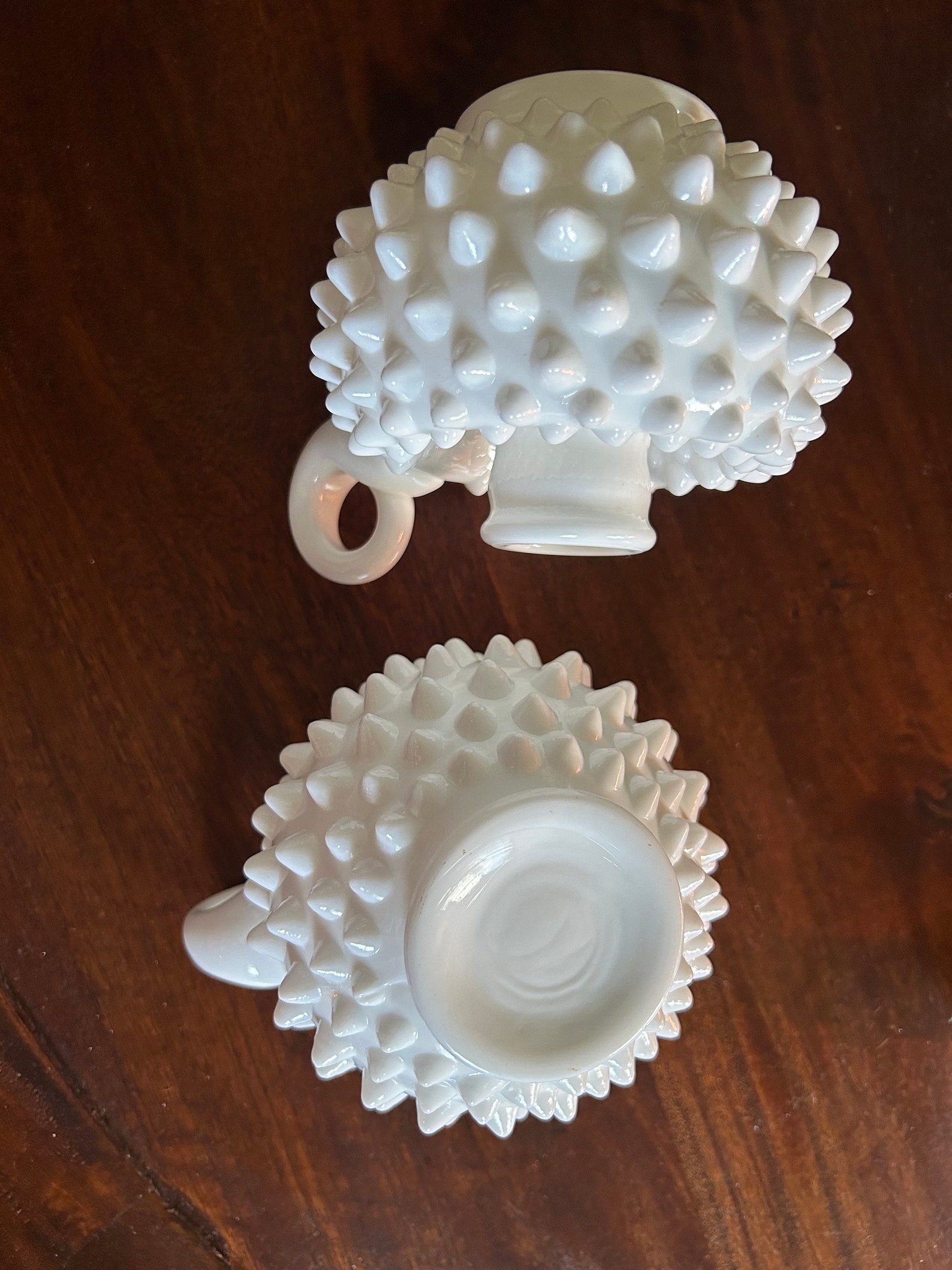 Fenton Hob Nail. Pair of Milk Glass Candlesticks - Etsy