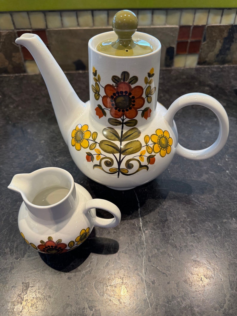 Coffee Pot and Creamer, Meakin England - Etsy