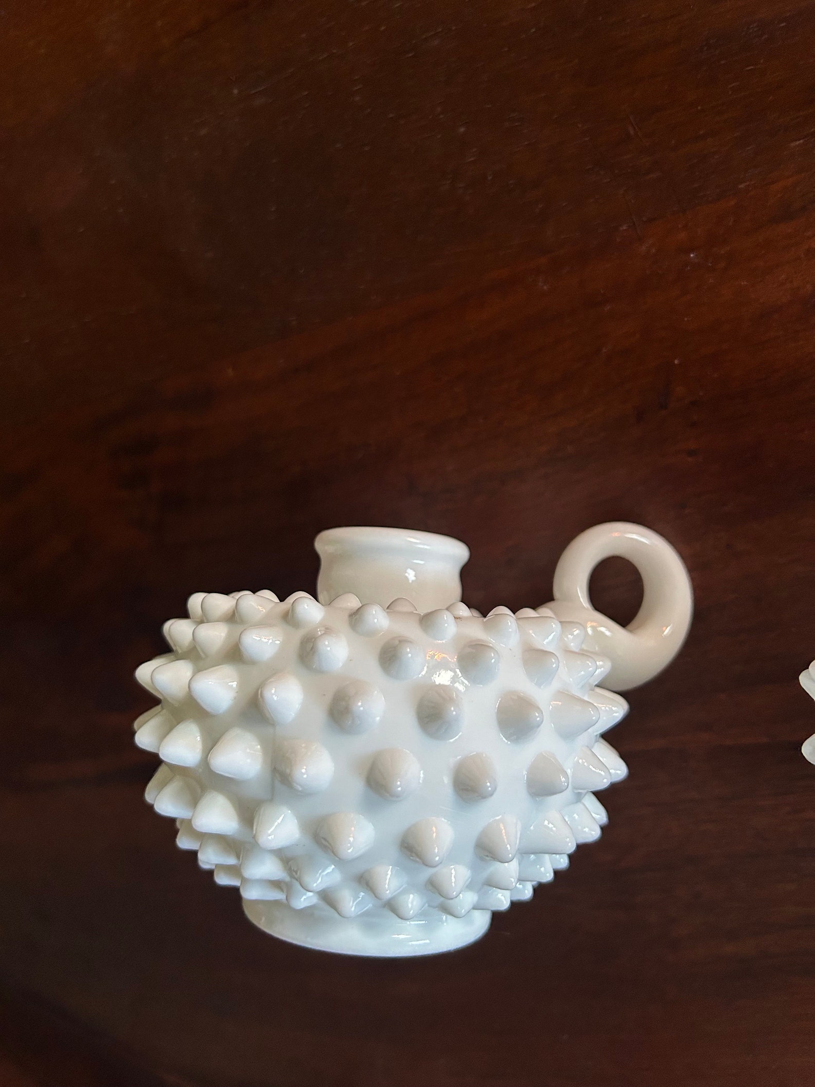 Fenton Hob Nail. Pair of Milk Glass Candlesticks - Etsy